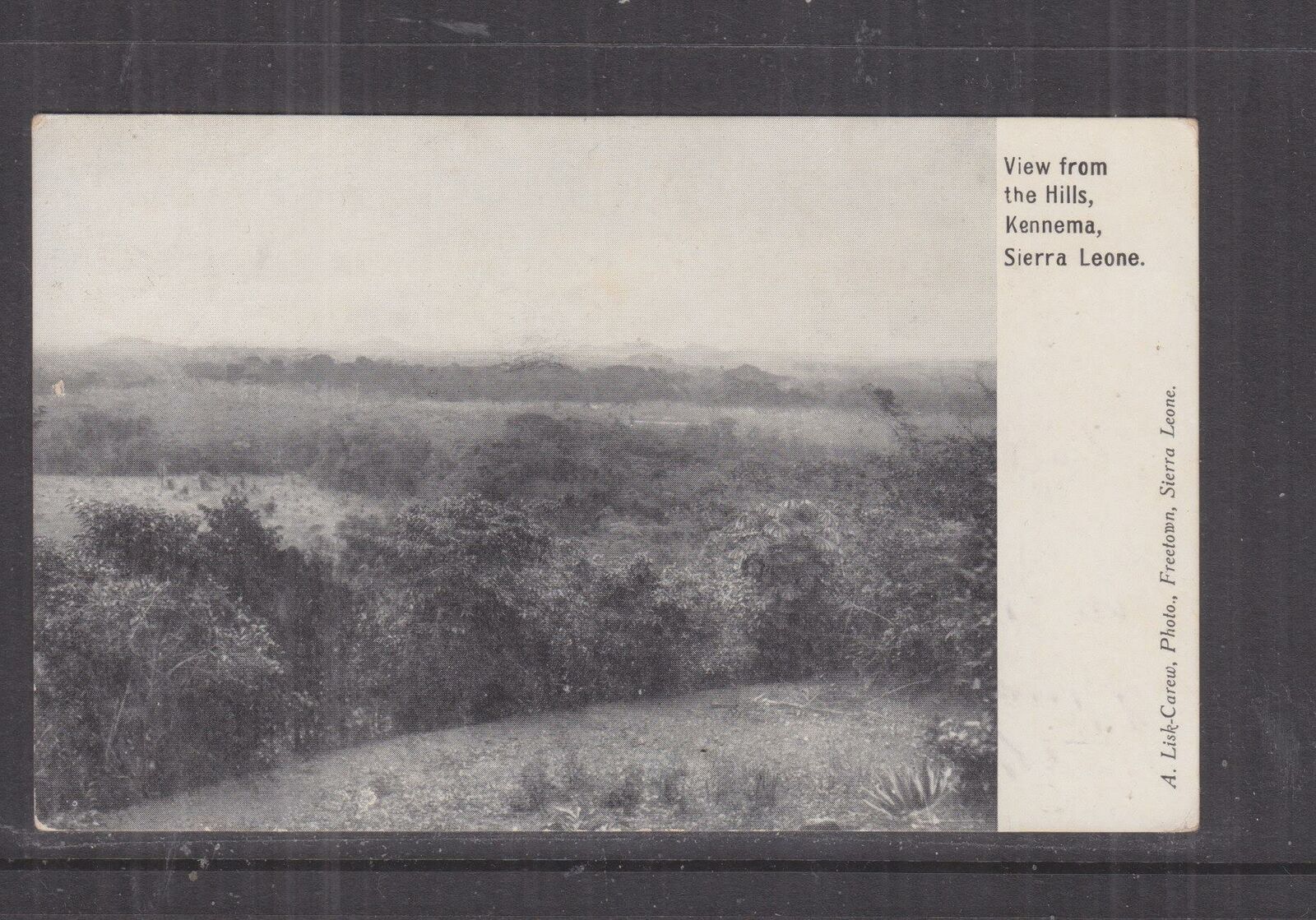 SIERRA LEONE, 1916 ppc Kennema, writing on reverse, AUSTRALIA WWI AIF ...