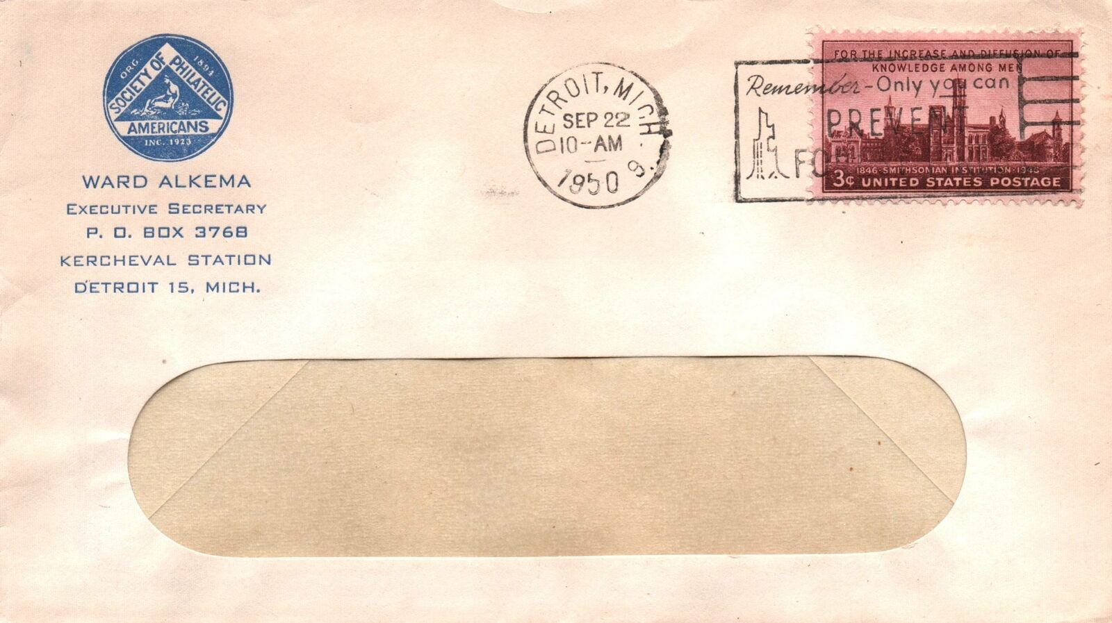 "Remember Only YOU CAN Prevent Forest Fires" Slogan on APS Corner Card ...