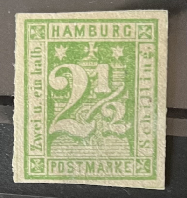 Hamburg #12 MNG- SCV=$140.00 (Paper Hinge Remnant) | Europe - Germany ...
