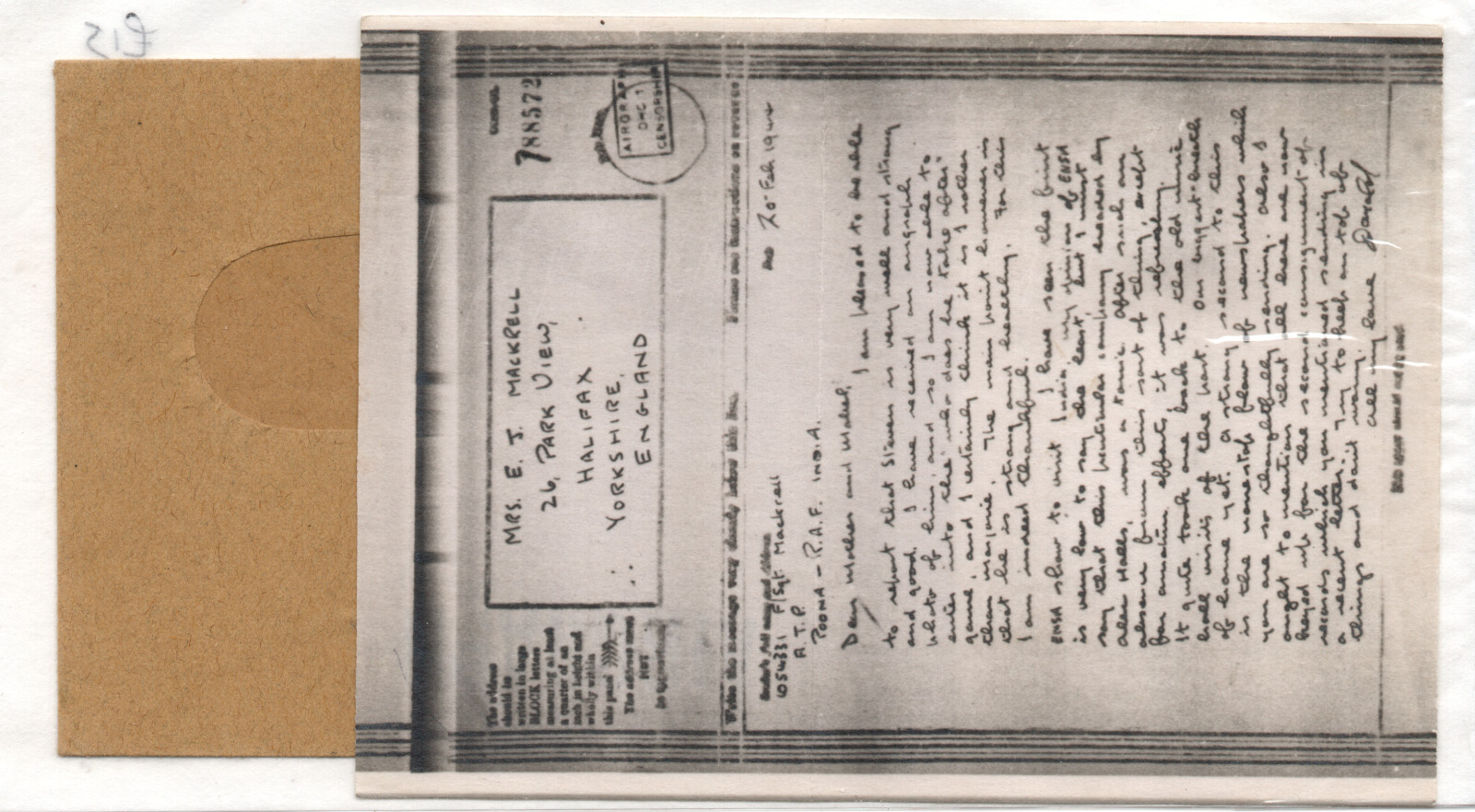 GB World War II Airgraph with original envelope WS44128 | Great Britain, Stamp / HipStamp