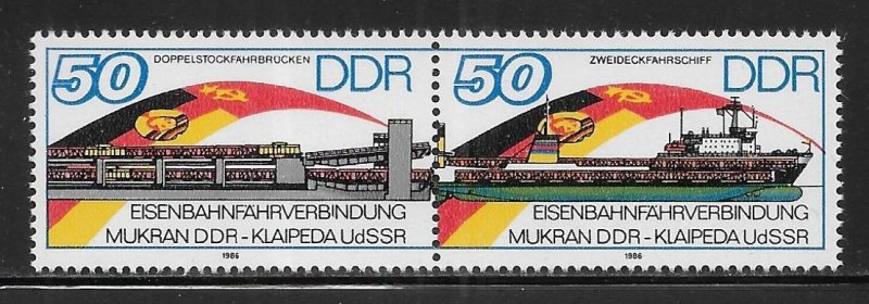 DDR German Democratic Republic 2575a Train-Ferry Inauguration Strip ...