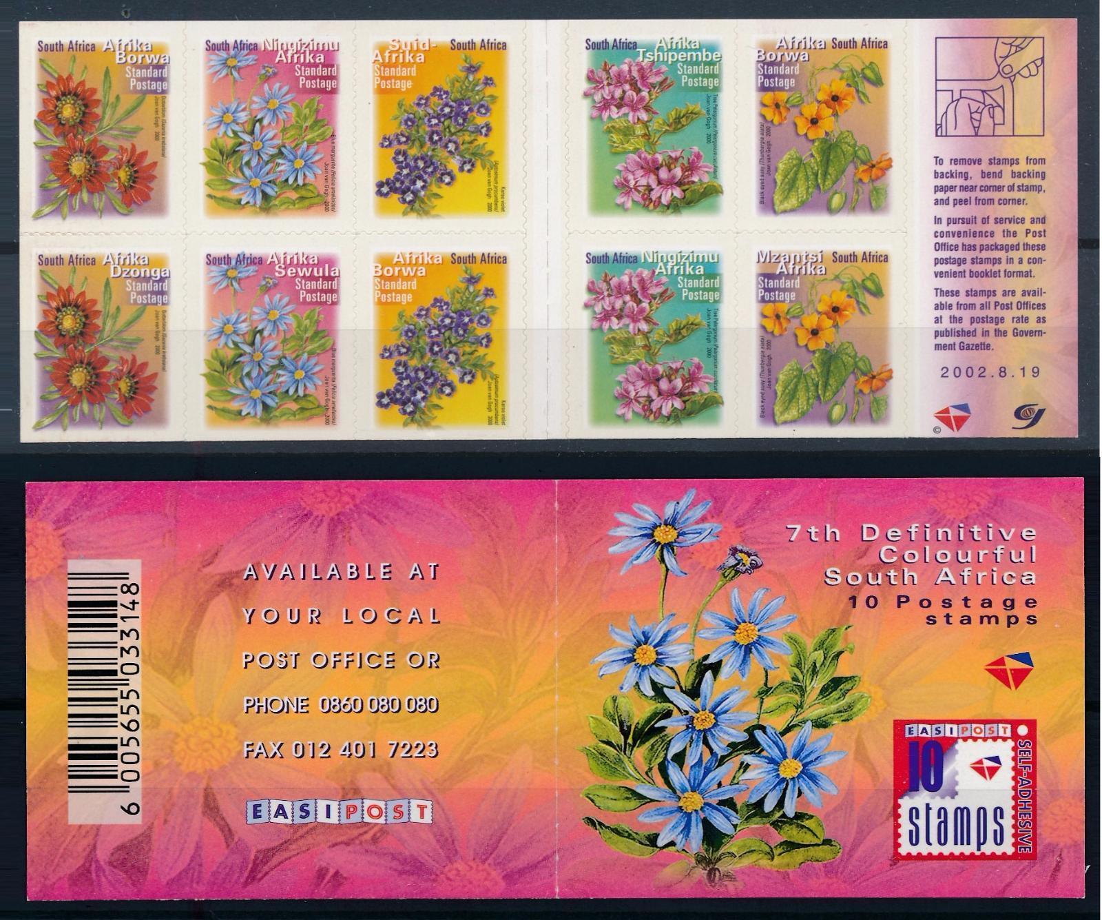 [67361] South Africa 2000 Flora Flowers Blumen Booklet Self Adh. MNH ...