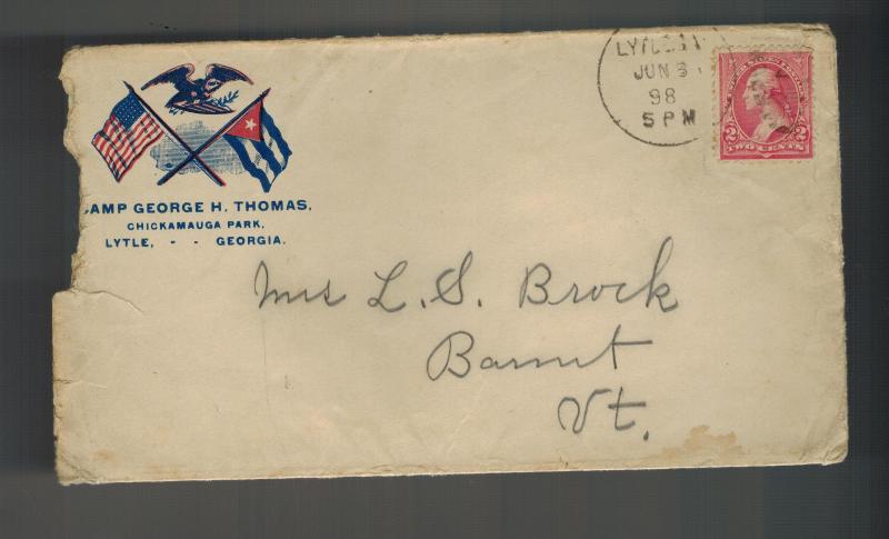 1898 USA Patriotic Cover Camp George Thomas Lytle Georgia Spanish ...