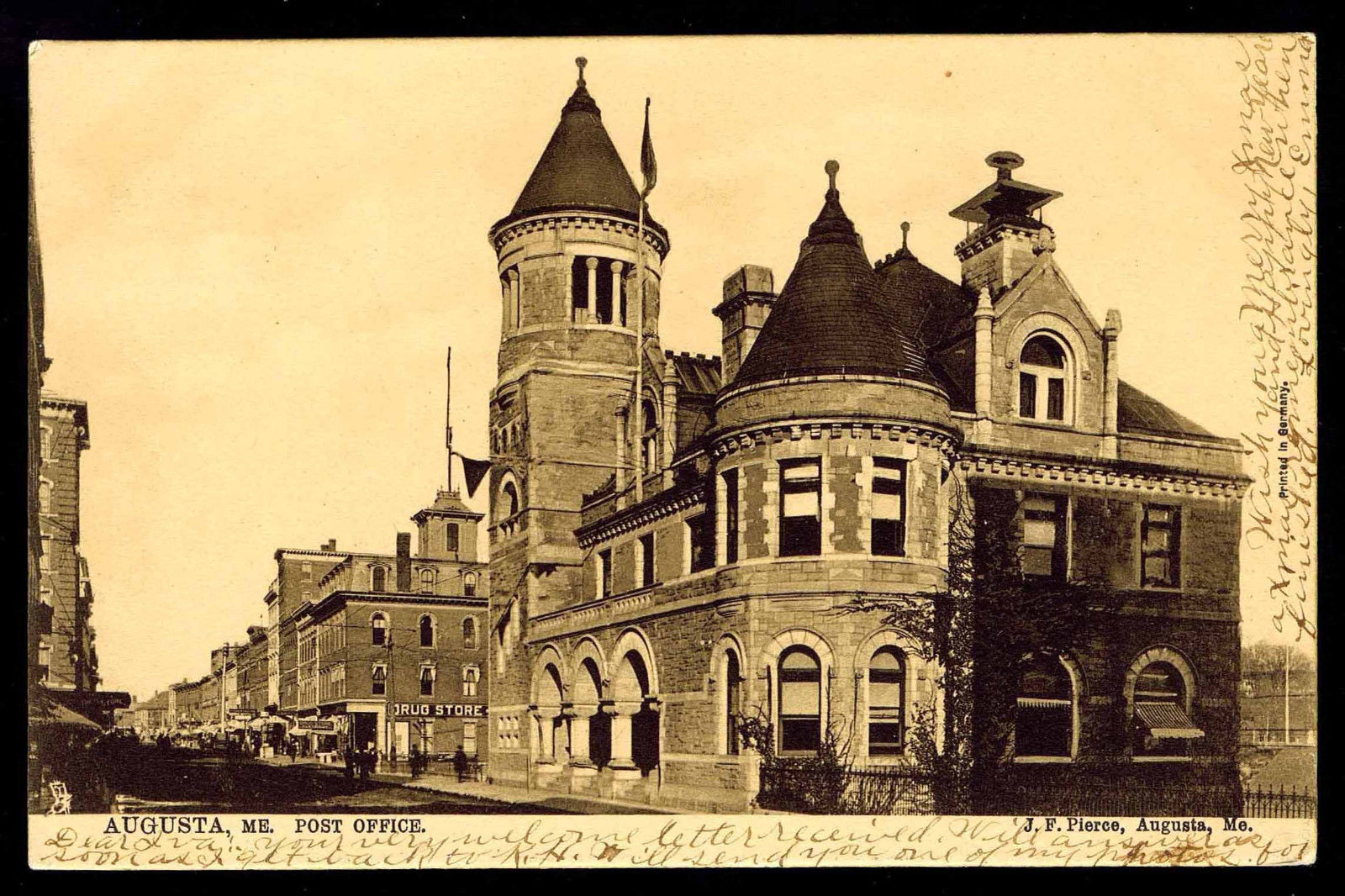 1906 Augusta, ME Post Office Postal Card - U.S. #300 Franking (Esp#3349 ...