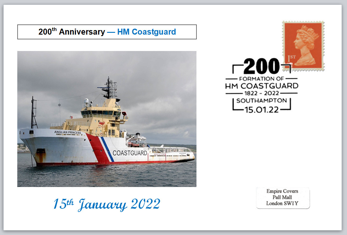 GB 2022 HM coastguard 200 years ships postal card #4 | Great Britain ...