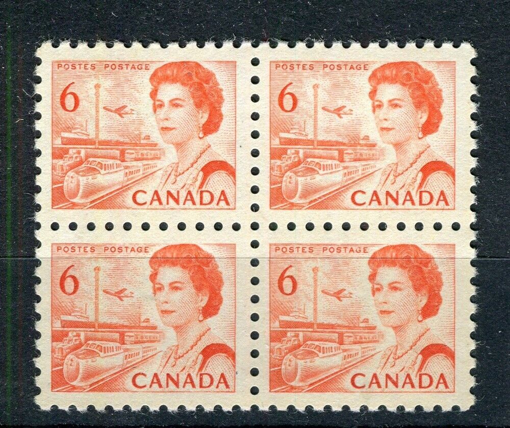 CANADA; 1968 early QEII Fluorescent issue Mint MNH 6c. BLOCK | Canada ...