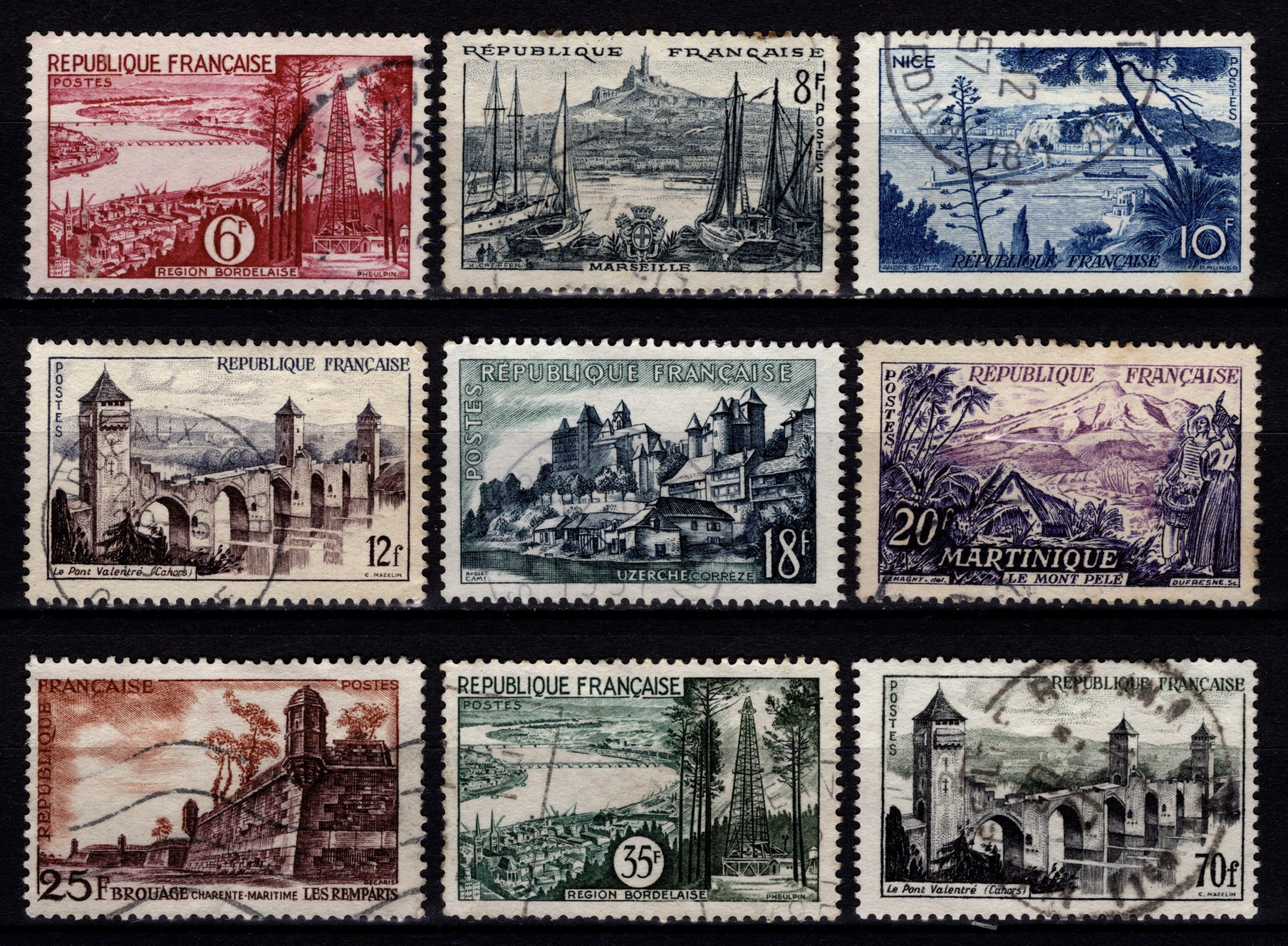 France 1955-57 Pictorial Scenes Definitives, Part Set excl. 15f [Used ...