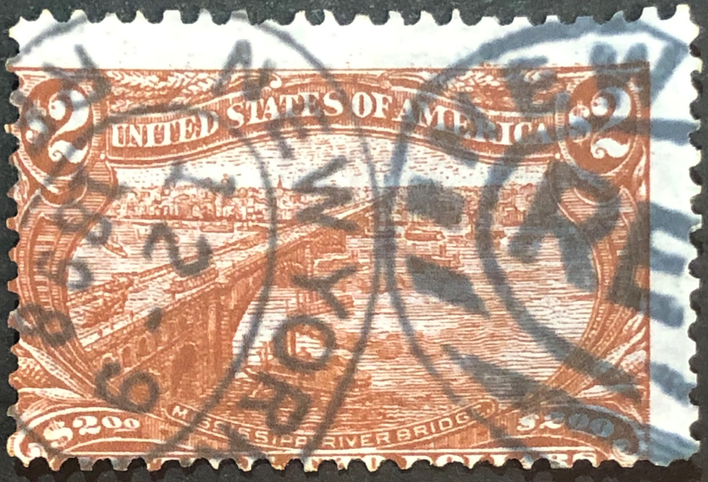 1898 trans Mississippi , US stamp stamp USA $2 cat.$1000 sc#293 reddish ...