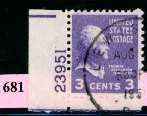 PKStamps - USA - 807 - Used - Plate Number Single #21-681 | United ...