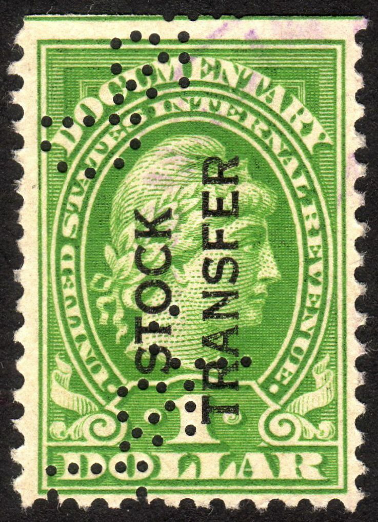1918, US $1, Stock Transfer, Used, Sc RD12 | United States, Revenues ...