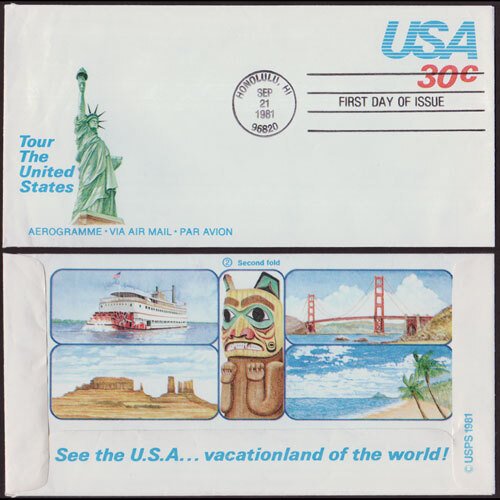 U.S.A. 1981 - Aerogramme - Tour The United States | United States ...