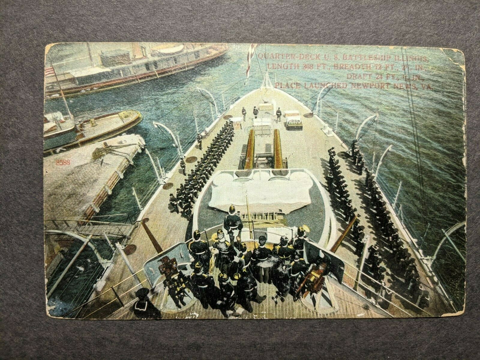 Battleship USS Illinois Bb-7 Naval Cover 1914 USS Constellation ...