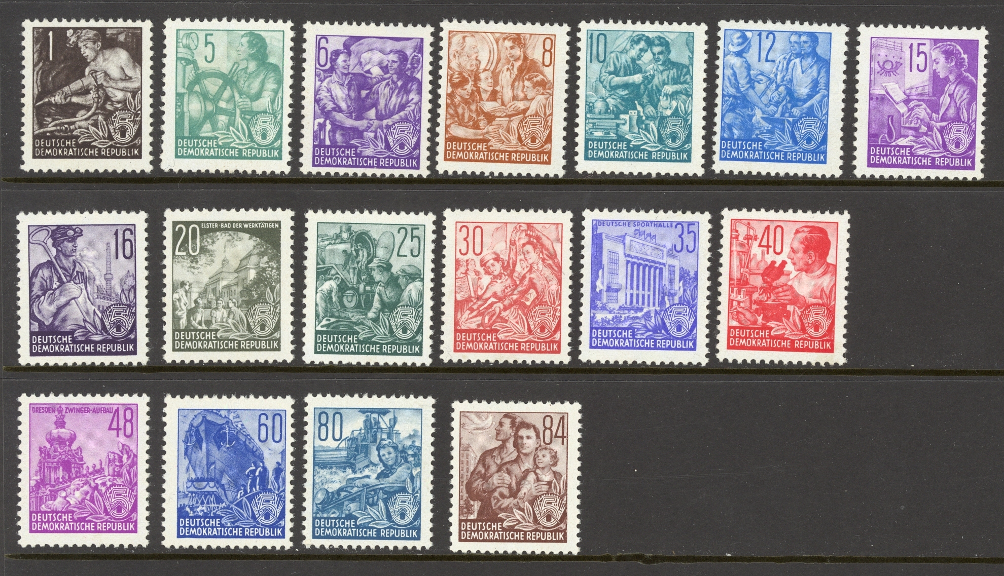 DDR Sc# 155-171 (no 24pf) MH 1953 Communism & East Germany | Europe ...