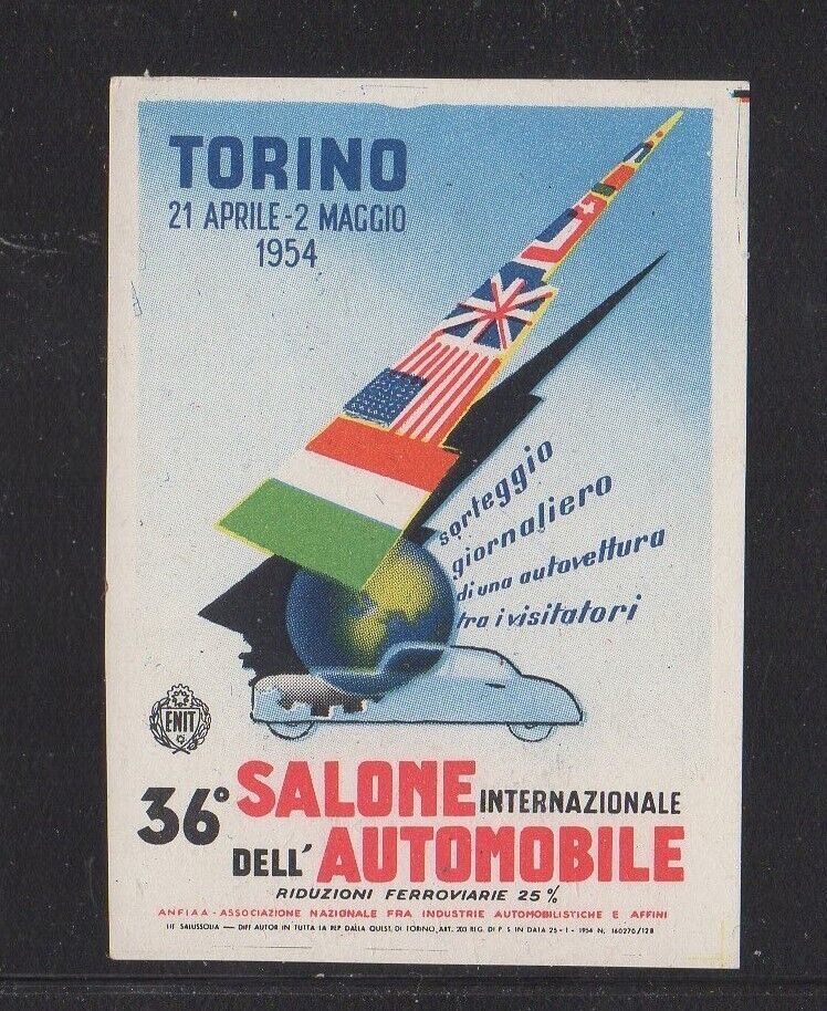 Italian Advertising Stamp - 1954 Torino International Motor Show ...