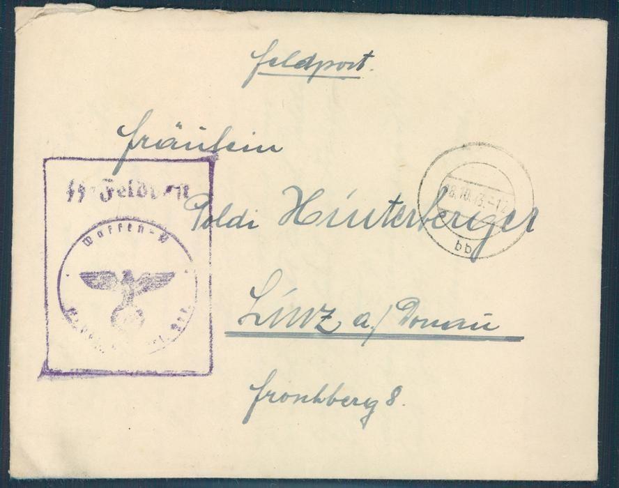 Waffen SS 3rd Reich Pol Art Abt WWII Feldpost Cover G48064 | Worldwide ...