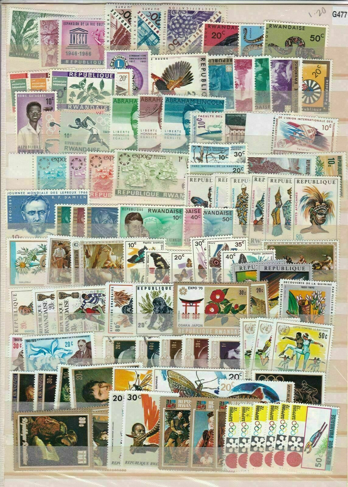 rwandaise stamps as shown ref 12303 | Worldwide - Other, Stamp / HipStamp