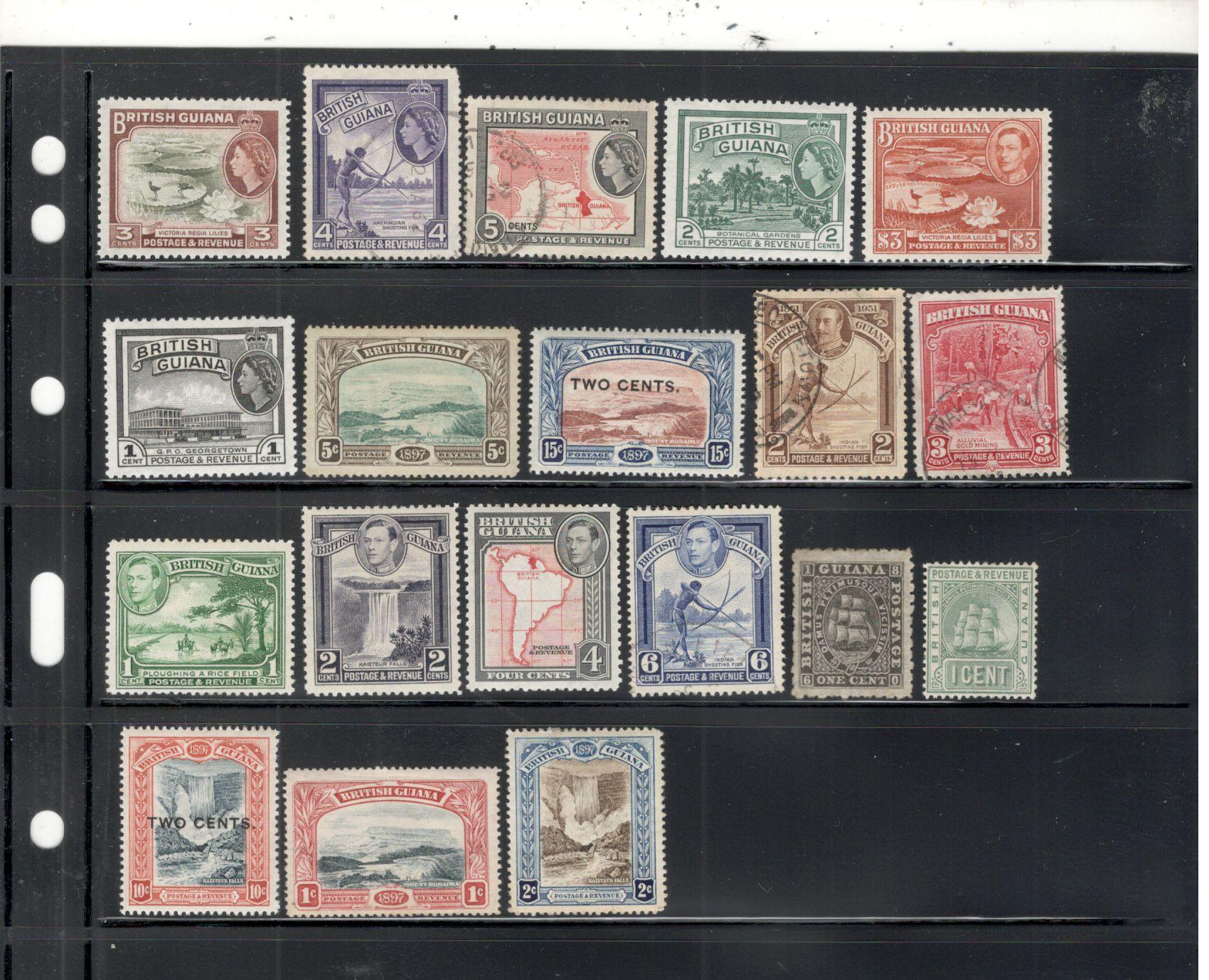 British Guiana Collection on Stock Sheet Mint/Used | Central & South ...