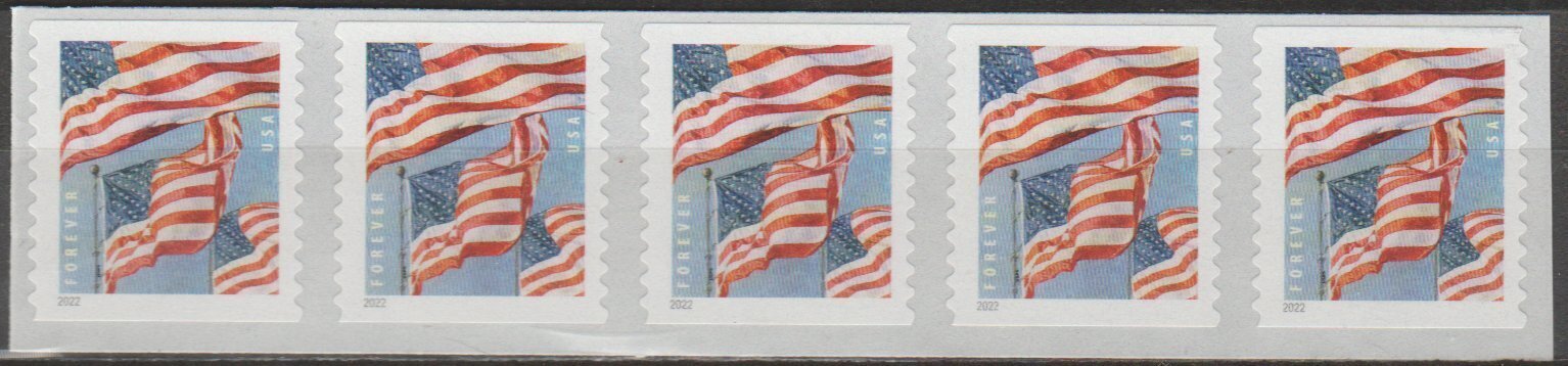 5655, 10K, Strip-5 (W/BK#06240). " Flags " MNH (Forever) | United ...