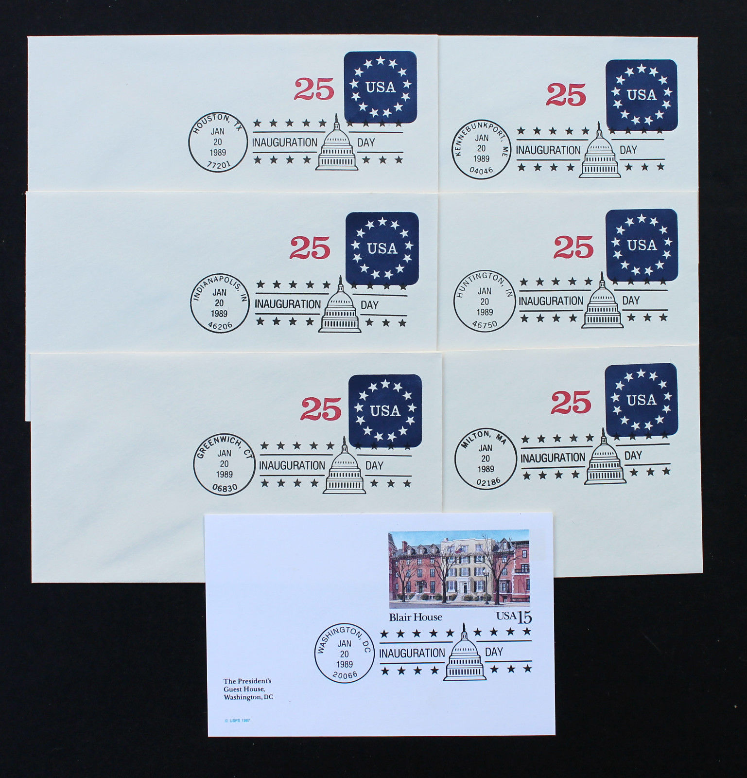 1989 Bicentennial Inauguration Memento Folder with Postal Covers and ...