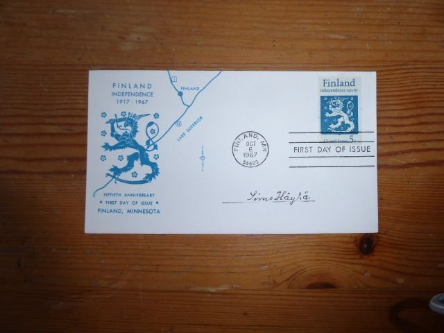 1967 Finland Independence USA FDC Cover with Simo Häyhä preprint ...