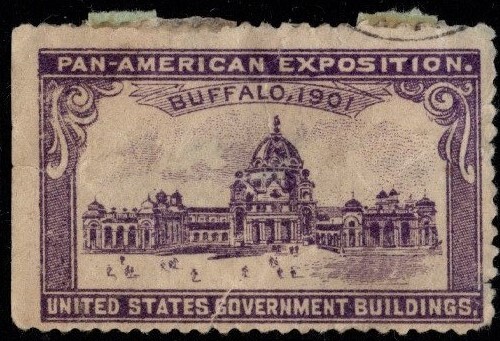 1901 US Poster Stamp Pan American Exposition US Government Buildings ...