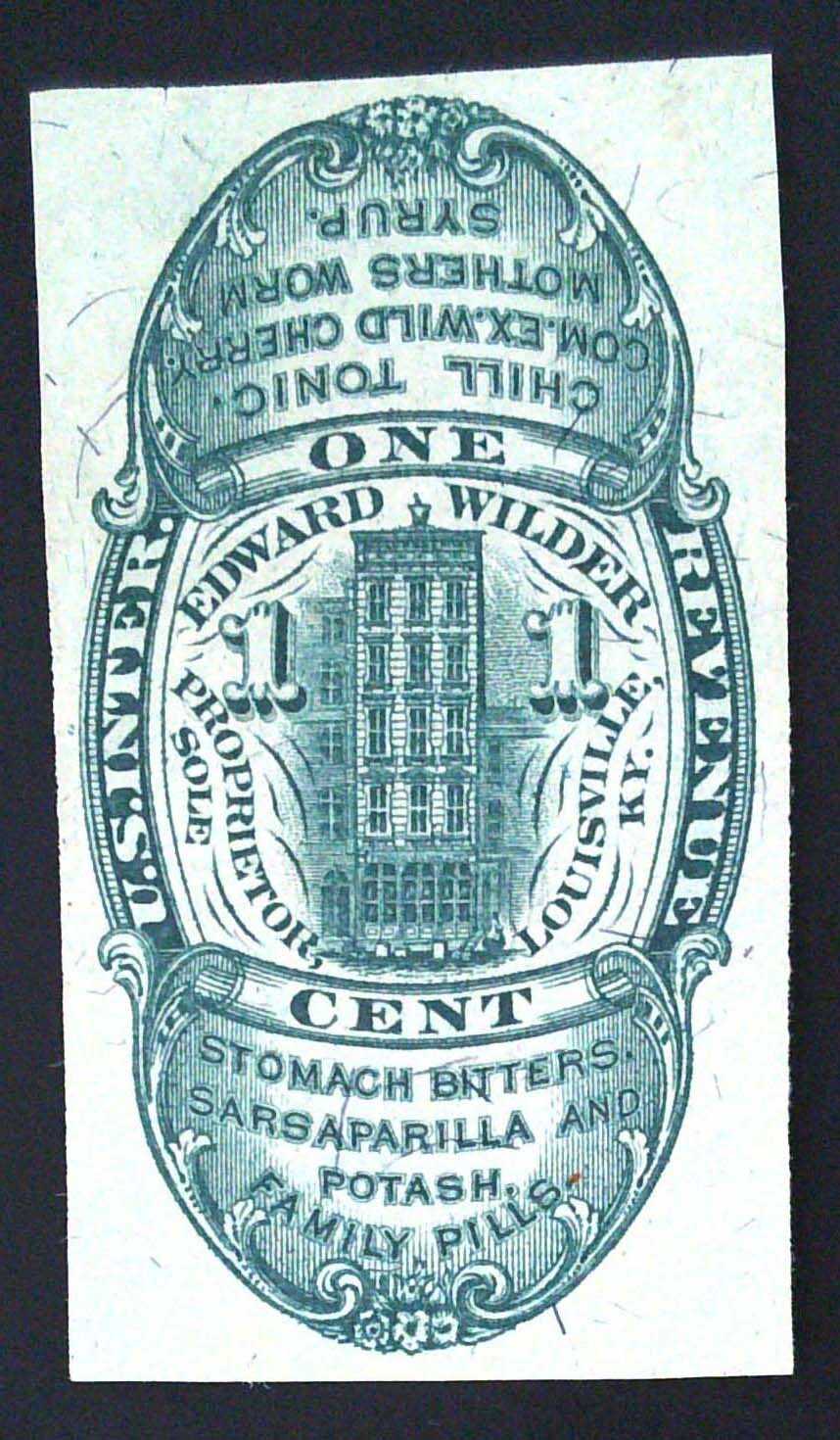 Scott #RS265b - 1c Green, imperf - Silk Paper - Edward Wilder - 61 ...