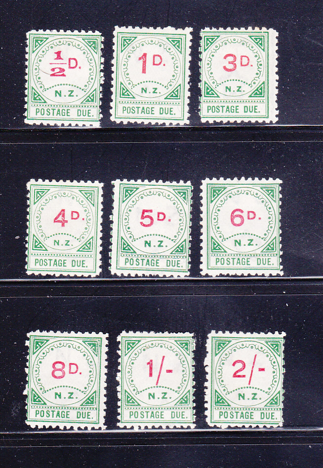 New Zealand J1-J2, J4-J8, J10-J11 MHR Postage Due Stamps | Australia ...