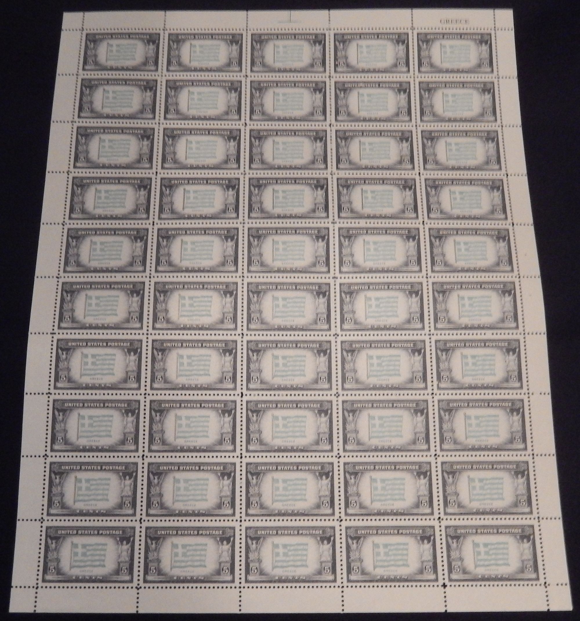 916 5c Overrun Country, Greece, Full Sheet, F..MORE.. sheet916 | United ...