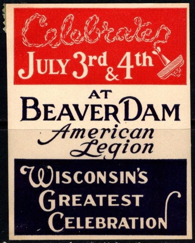 Vintage US Poster Stamp American Legion Celebrates July 3rd & 4th At ...