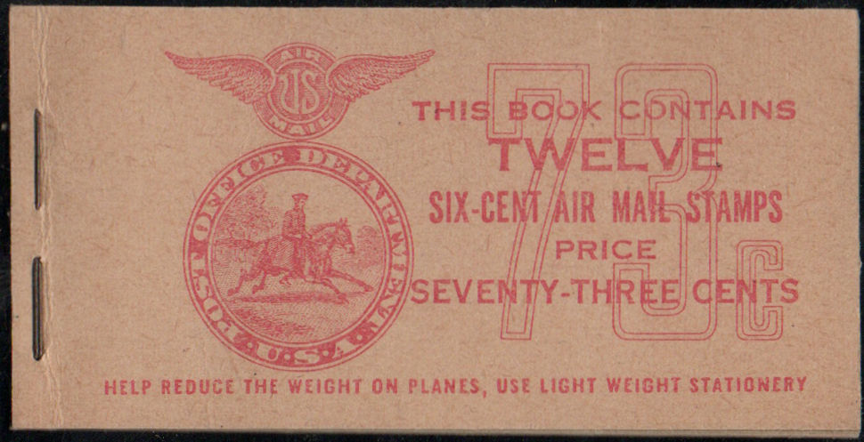 US #C25a BKC3 Booklet, 73c VF mint never hinged, only 2 pane, fresh ...