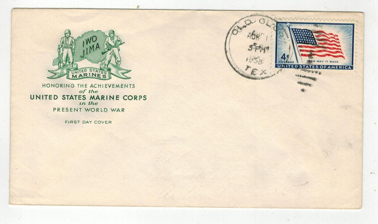 Different Farnam Event 8/1/1958 USPS CHANGE OF RATE 3c TO 4c OLD GLORY ...