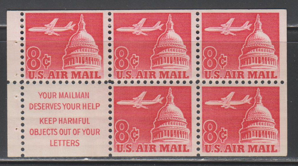 United States, 8c Jet over Capitol (SC# C64b) MNH BOOKLET PANE | United ...
