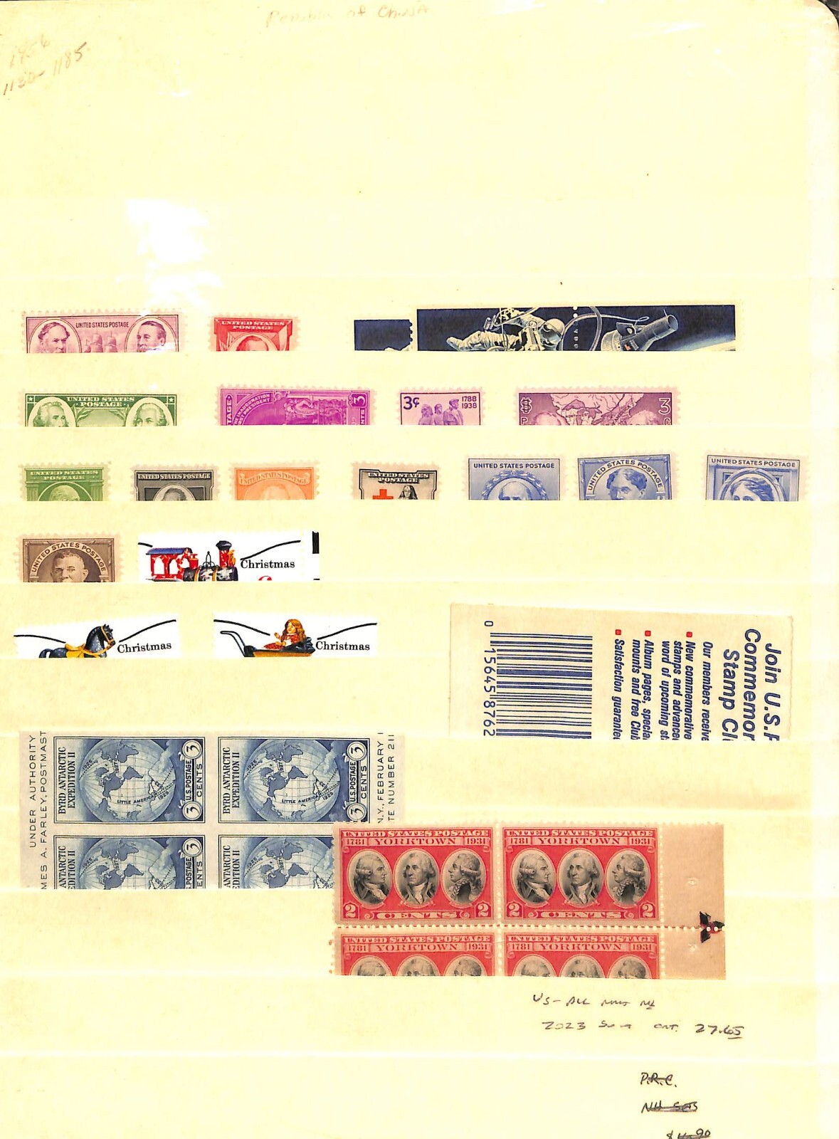 United States Stamp Collection on 8 Stock Pages Mint NH Lot (KJ ...