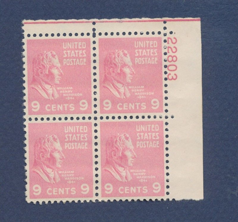 USA - Scott 814 - MNH - plate block - 9 cents William Henry Harrison ...