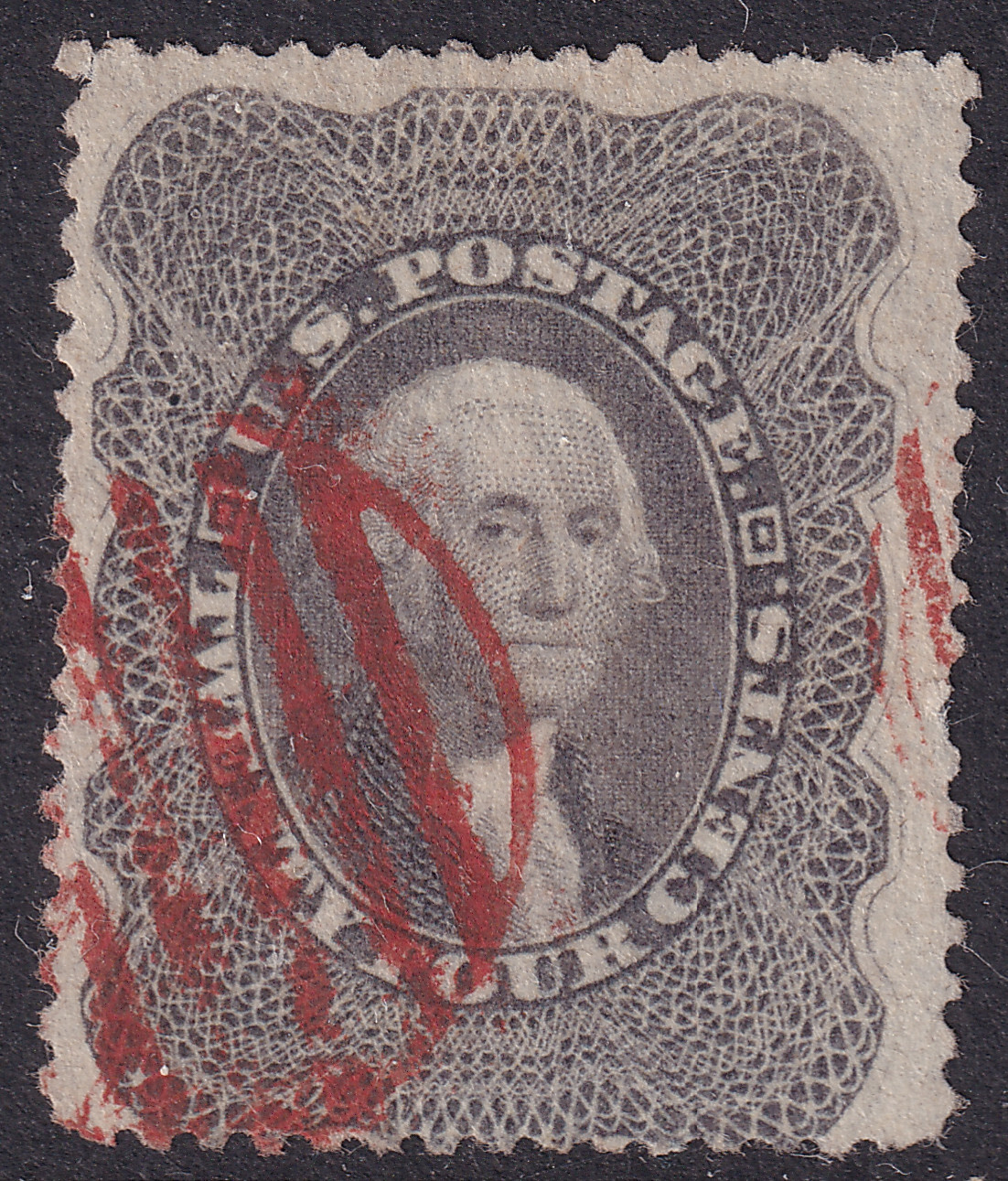 #37 Used, Fine, Neat red grid cancel, clean stamp (CV $400 - ID29060 ...
