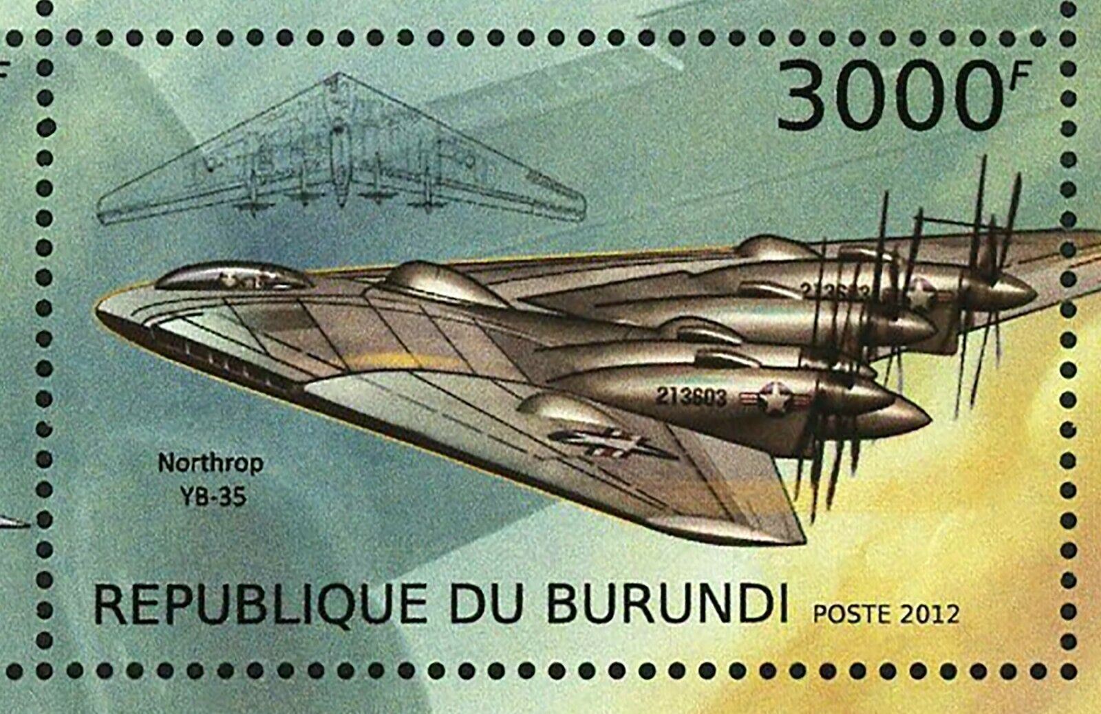 Military Aircraft Stamp Boeing B-52H Stratofortress Boeing Bop S/S MNH ...