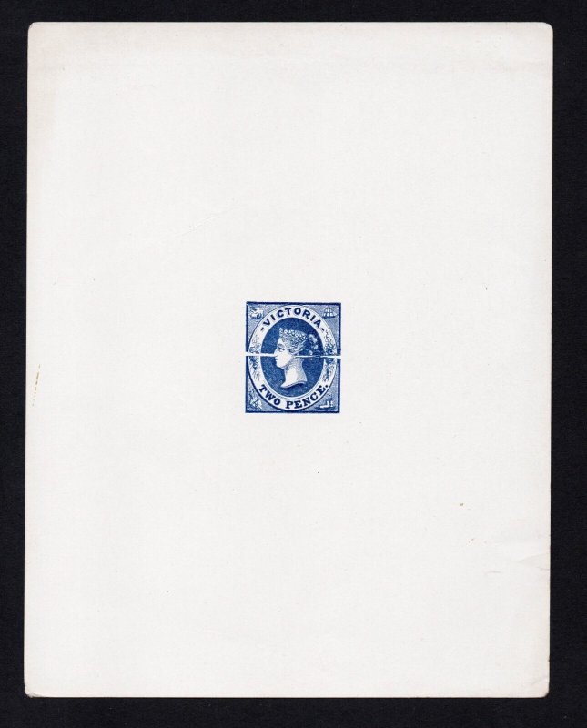 1857 Australia Victoria Emblems 2d Defaced die proof in blue on wove ...
