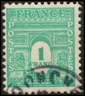 France 476C - Used - 1fr Arc de Triomphe (1944) | Europe - France ...