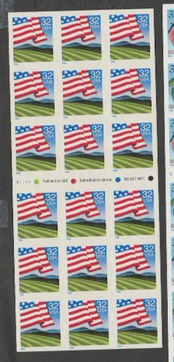 U.S. Scott Scott #2919a American Flag Stamp - Mint NH Booklet Pane ...