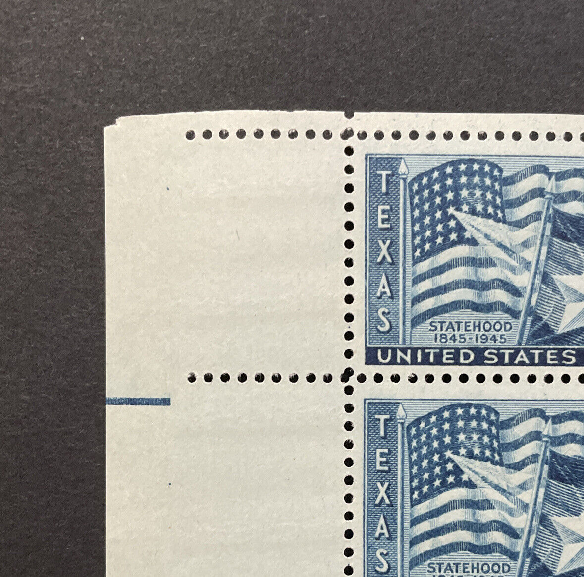938 TEXAS STATEHOOD Sheet of 50 US 3¢ Stamps 1945 NH, tiny corner flaw ...