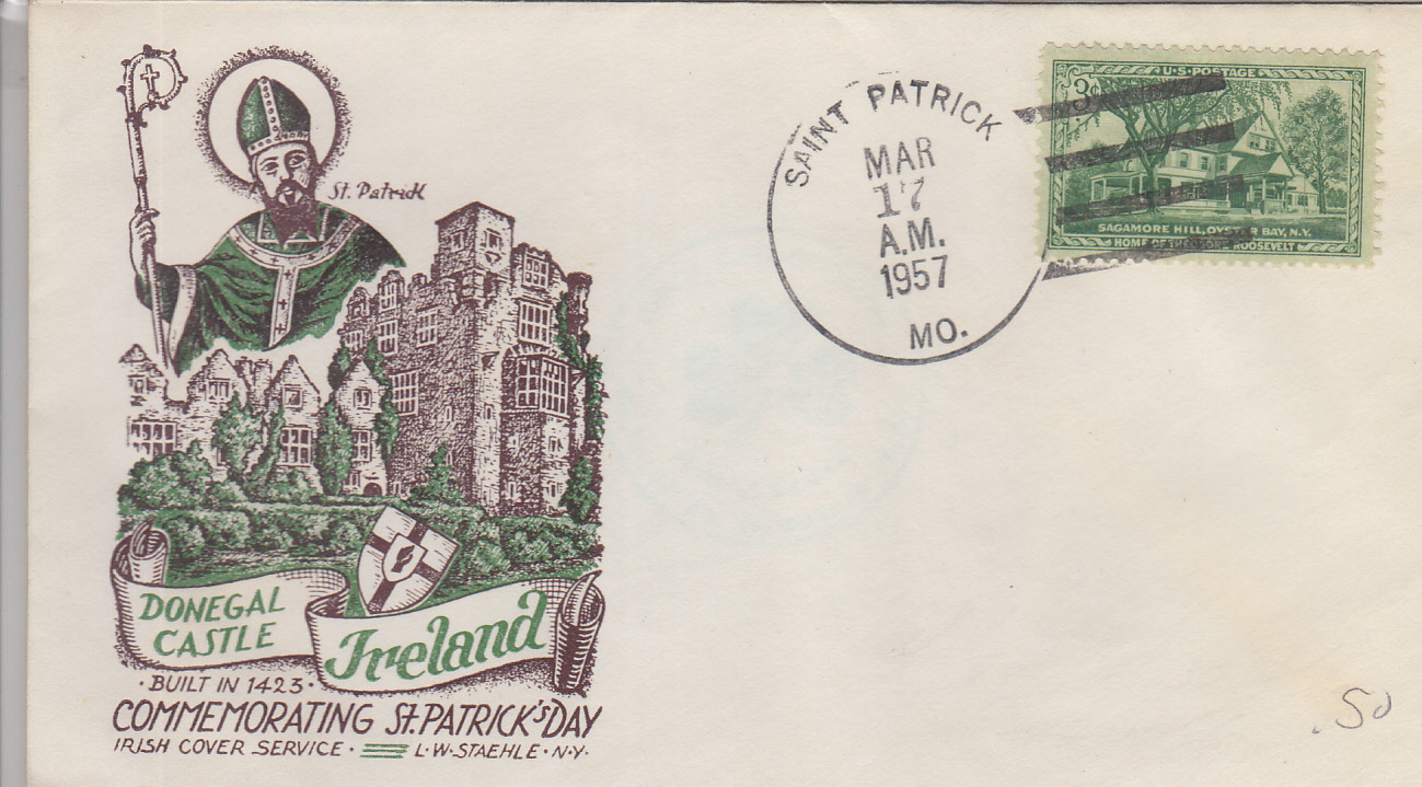 1957 St Patrick's Day (Scott NA) Staehle Irish Cover Event | United ...