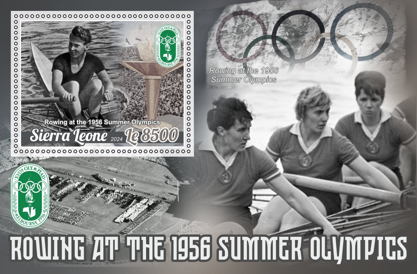 Stamps. Olympic Games 1956. Rowing 2024 year 8 sheets perforated ...