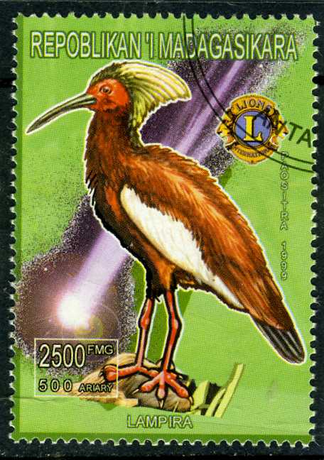 Madagascar 1999 BIRD OF MADAGASCAR Lions Emblem 1 value Perforated Fine ...