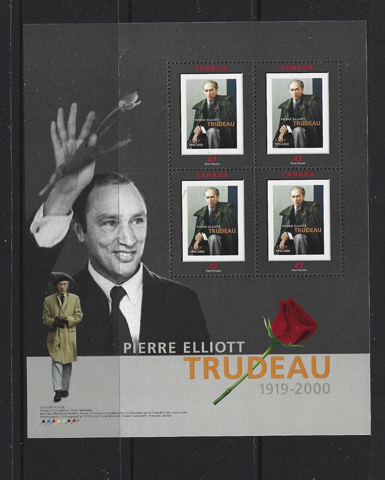 Canada - 2001 Pierre Elliott Trudeau Souvenir Sheet - Scott 1909a - MNH ...