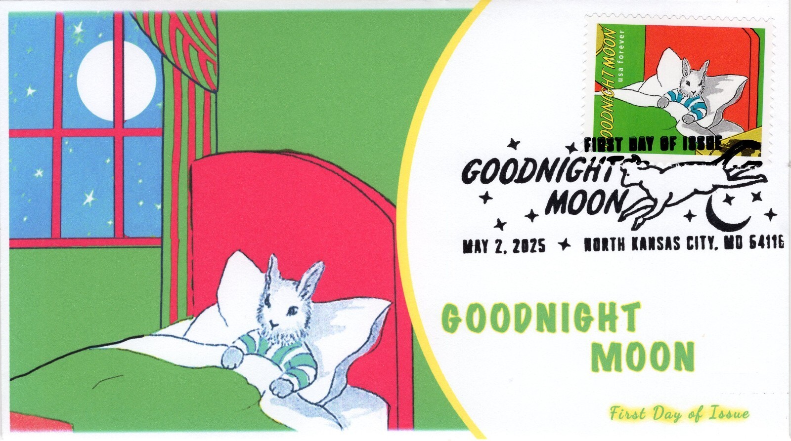 2025, Goodnight Moon, Complete Set (8 Covers), Pictorial Postmarks, FDC ...