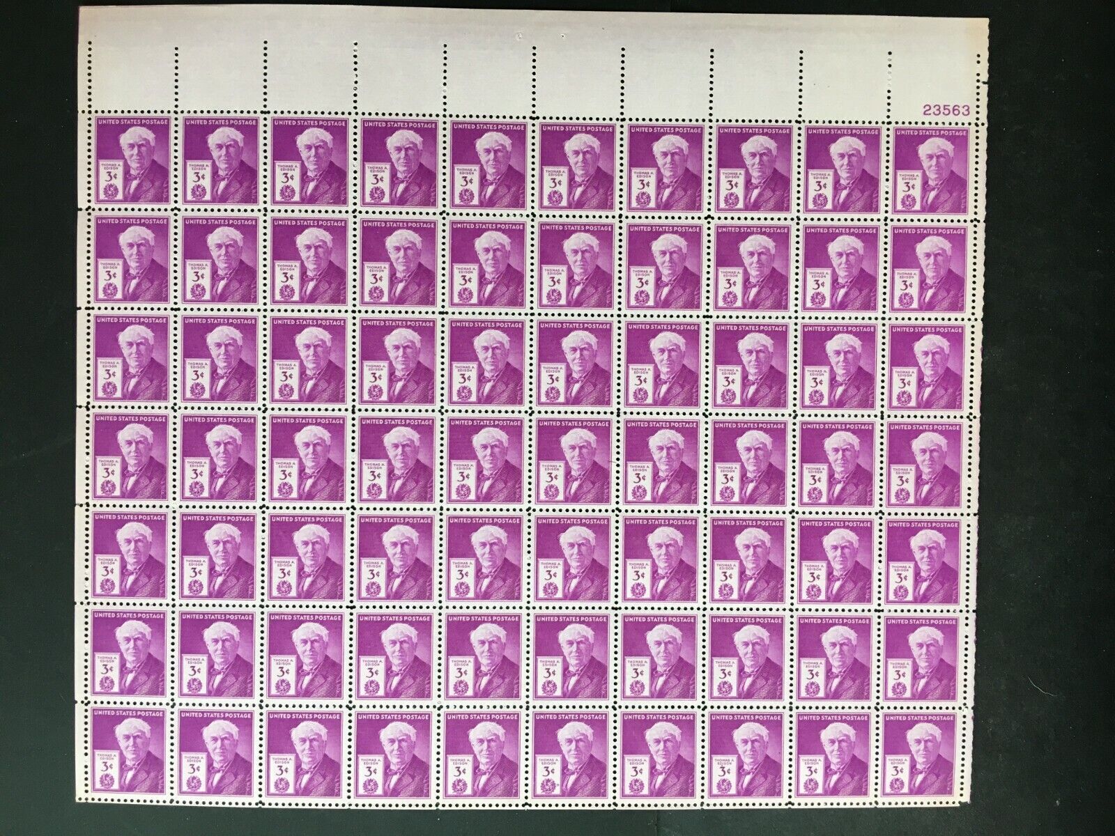 1947 sheet - Thomas Edison Sc# 945 | United States, General Issue Stamp ...
