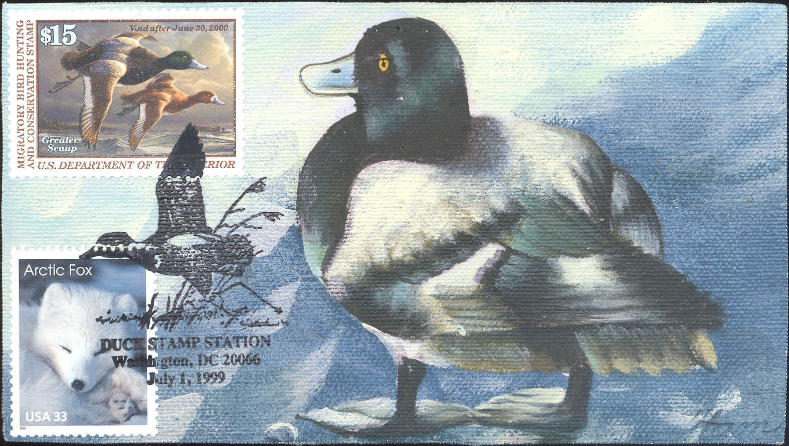 #RW66A Greater Scaup Ham FDC | United States, Duck Stamps - Federal ...