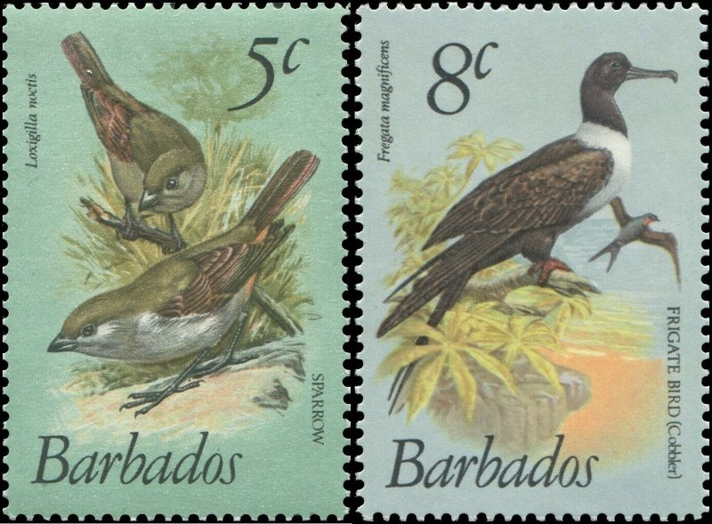 Barbados 1979-1981 Sc 495-510 Bird Canary Frigate Ibis Humming Dove CV ...