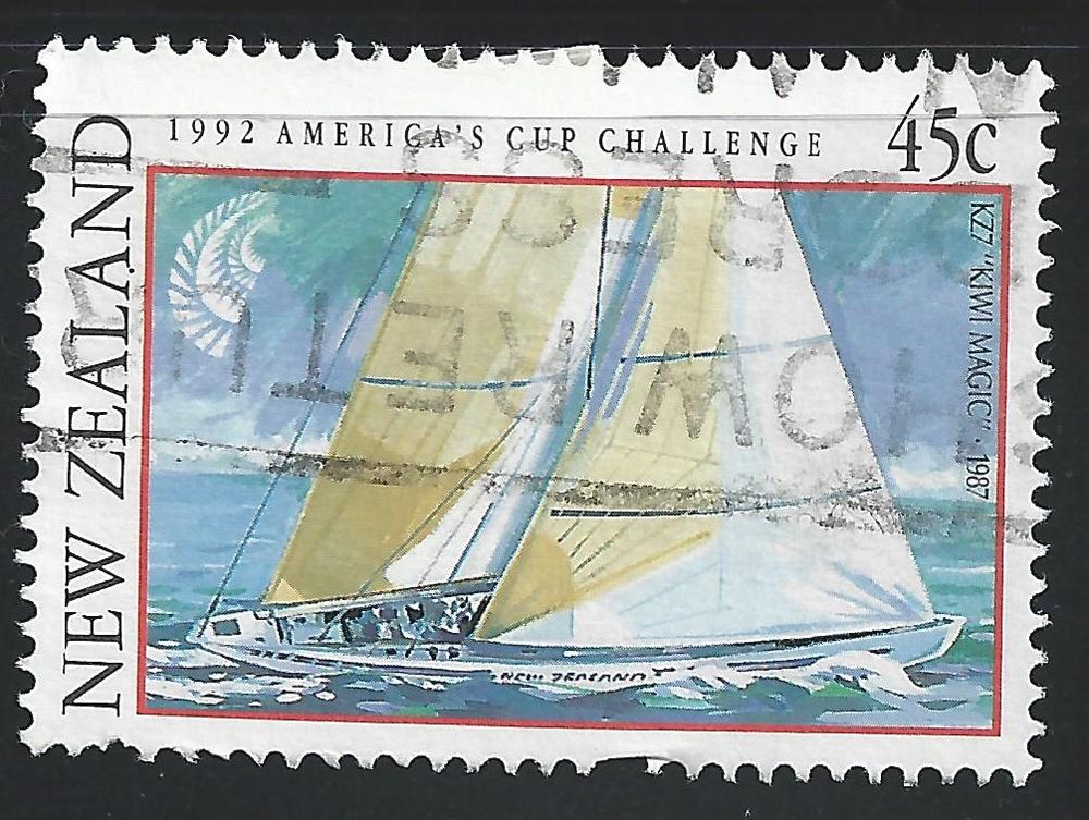 New Zealand #1085 45c America's Cup Competition Sailing Ship ...