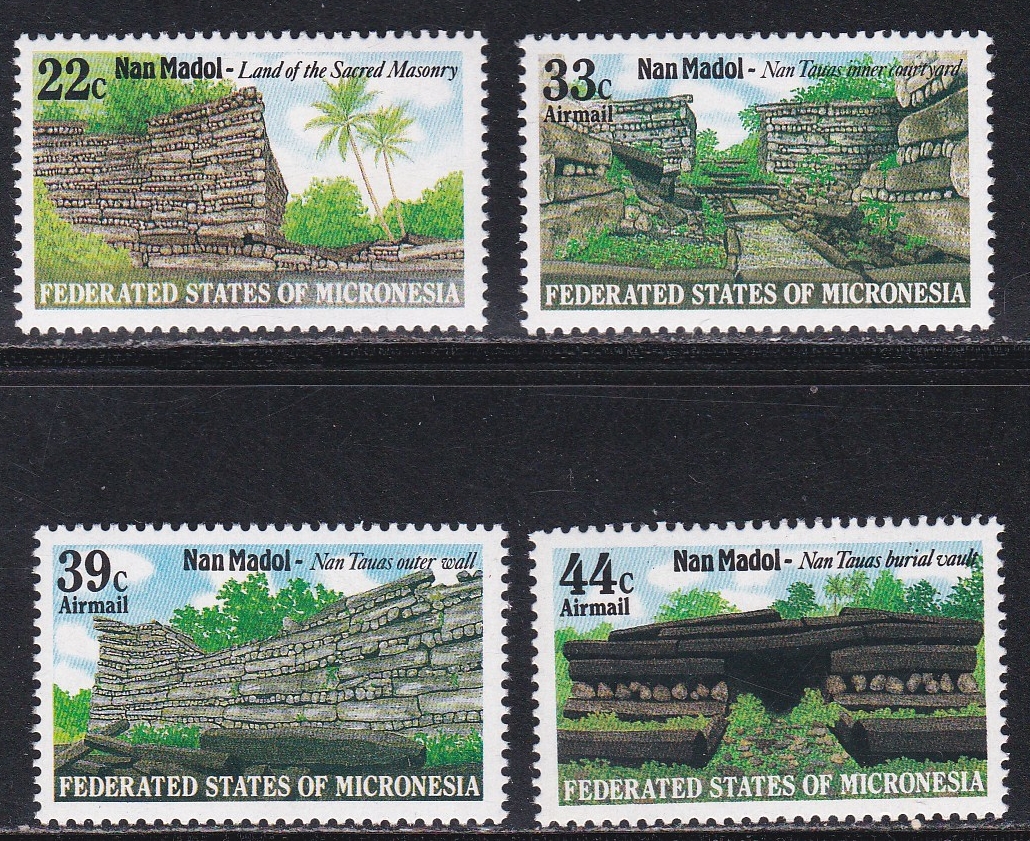 Micronesia # 45, C16-18, Nan Madal Ruins, NH, 1/2 Cat. | Australia ...